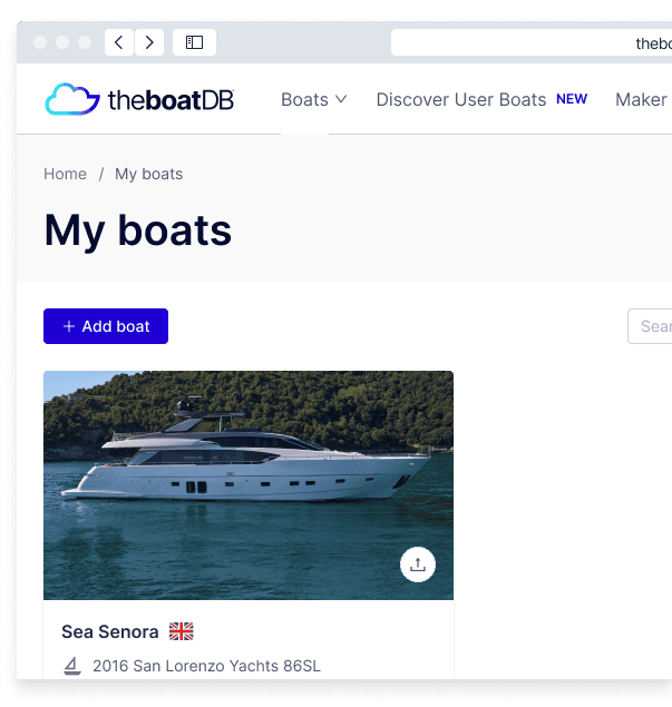 Boat specifications & management software – TheBoatDB